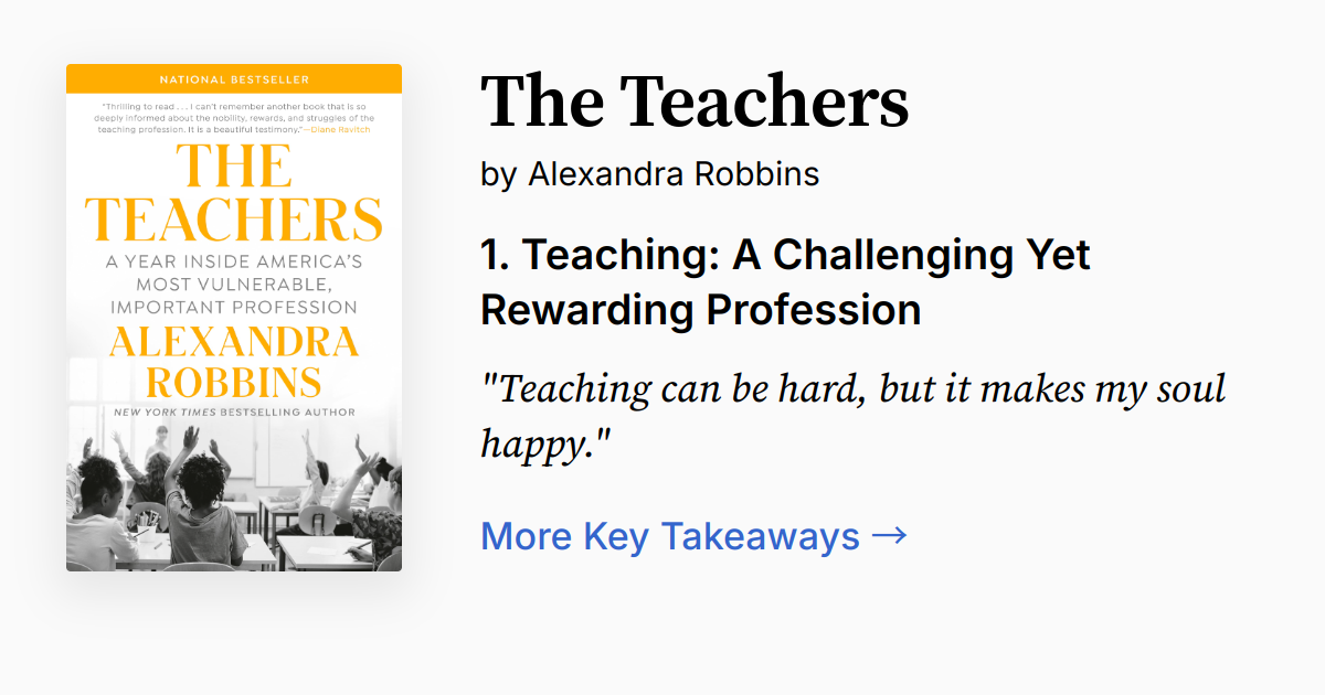 The Teachers by Alexandra Robbins | Summary, Audio, Quotes, FAQ