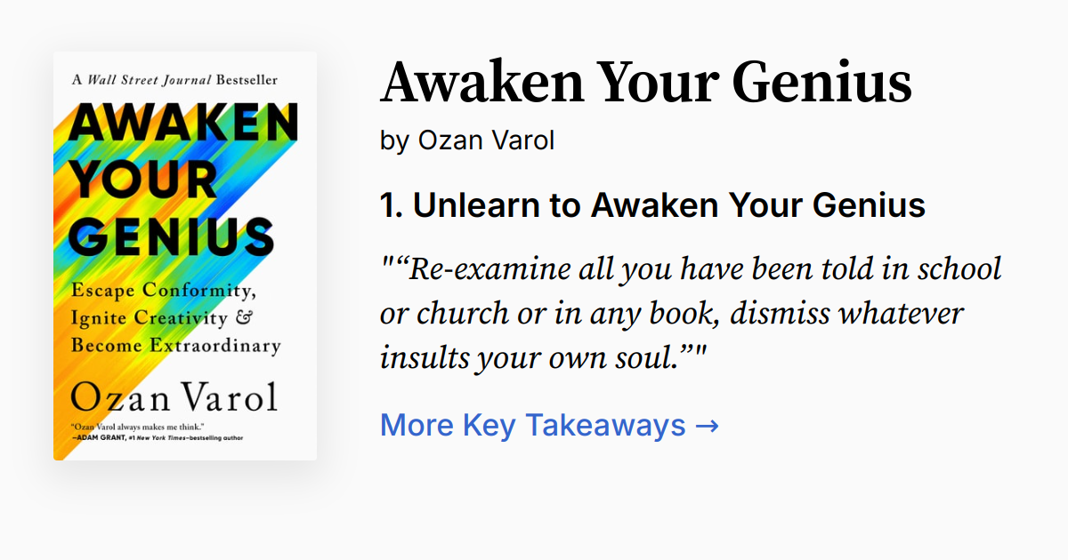 Awaken Your Genius | Summary, Audio, Quotes, FAQ