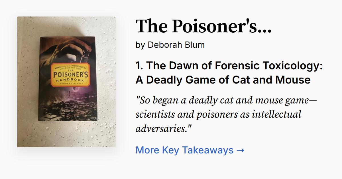 The Poisoner's Handbook | Summary, Quotes, FAQ, Audio