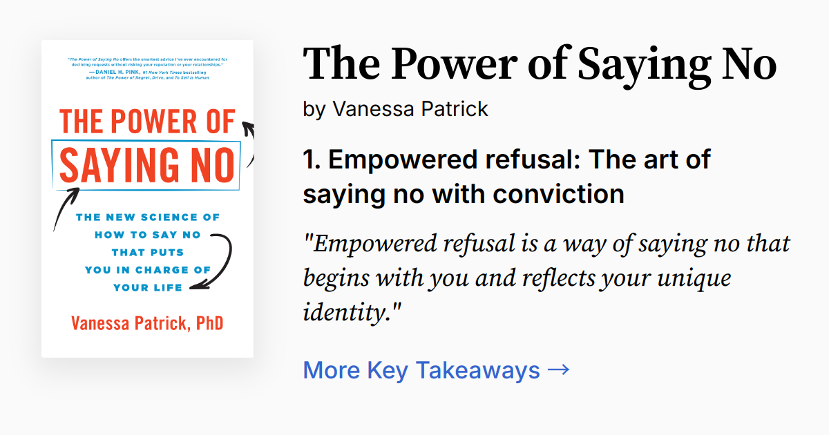 The Power of Saying No | Summary, Audio, Quotes, FAQ