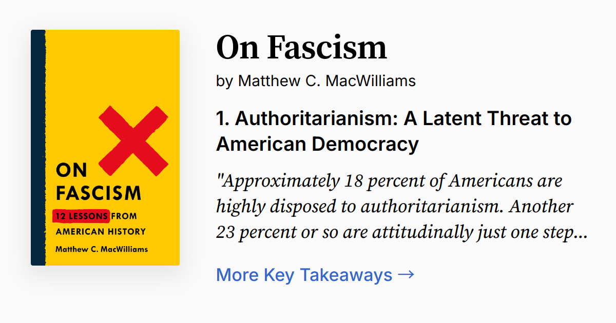 On Fascism by Matthew C. Macwilliams | Summary, Audio, Quotes