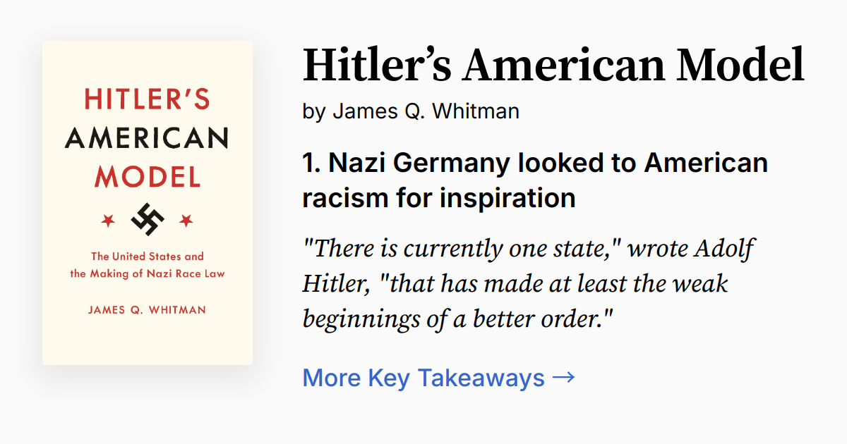 Hitler's American Model | Summary, Audio, Quotes, FAQ