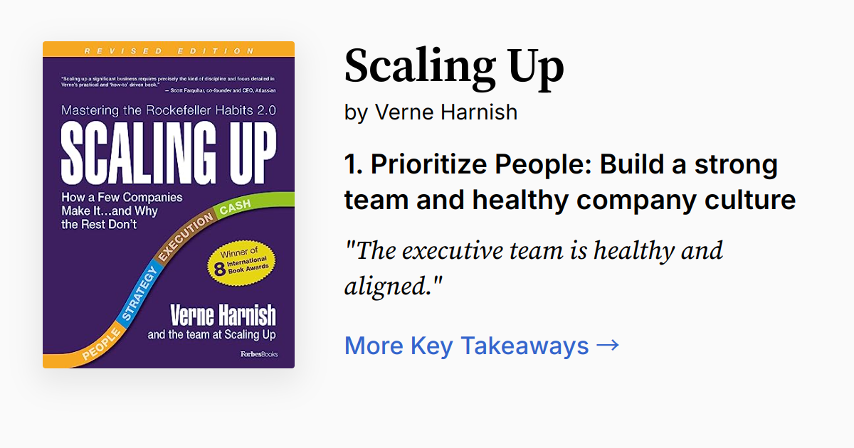 Scaling Up by Verne Harnish | Summary, Quotes, FAQ, Audio