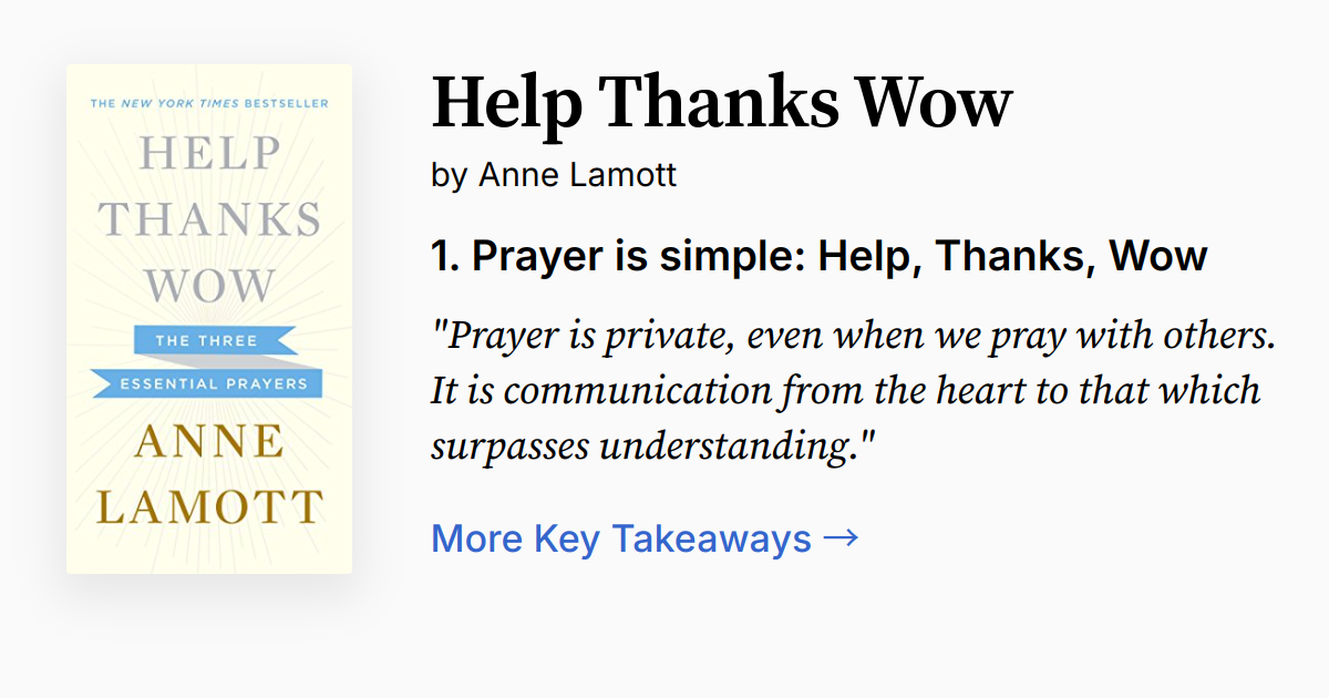 Help Thanks Wow | Summary, Audio, Quotes, FAQ