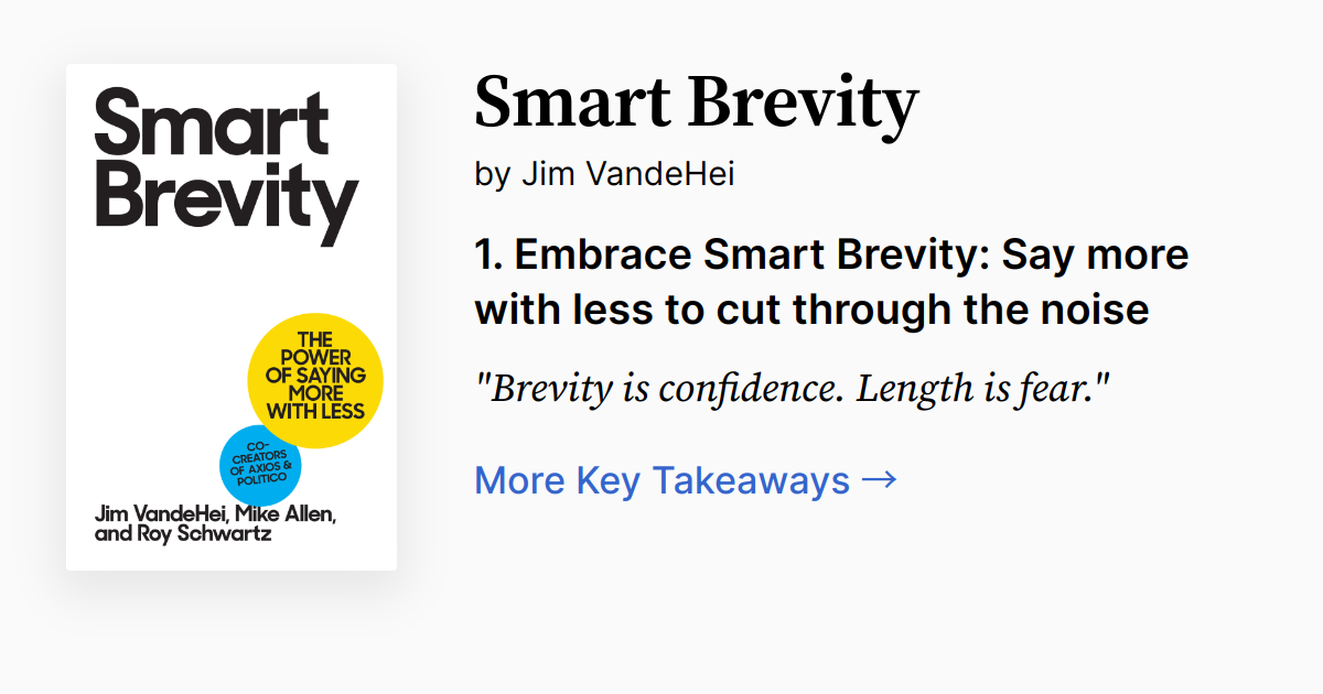 Smart Brevity by Jim Vandehei | Summary, Audio, Quotes, FAQ