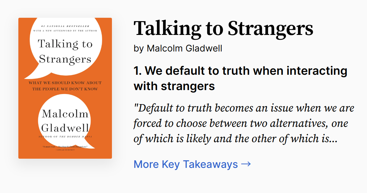 Talking to Strangers | Özet, Quotes, FAQ, Audio