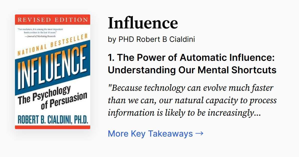 Influence by Robert B. Cialdini | Summary, Quotes, FAQ, Audio