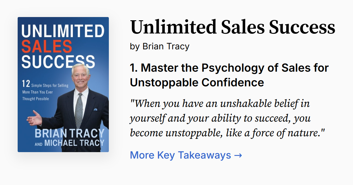 Unlimited Sales Success | Summary, Audio, Quotes, FAQ