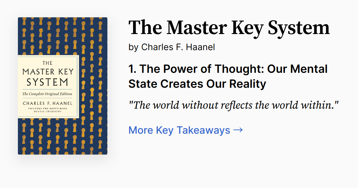 The Master Key System | Summary, Audio, Quotes, FAQ