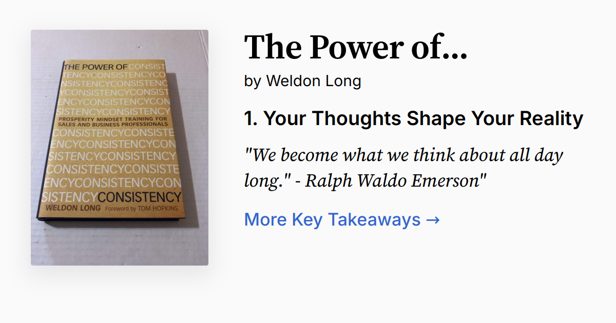 The Power of Consistency | Summary, Audio, Quotes, FAQ