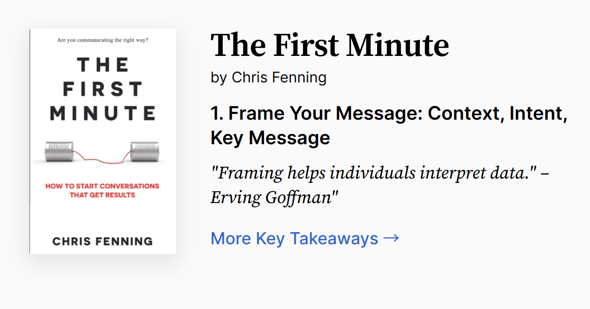 The First Minute | Summary, Quotes, FAQ, Audio