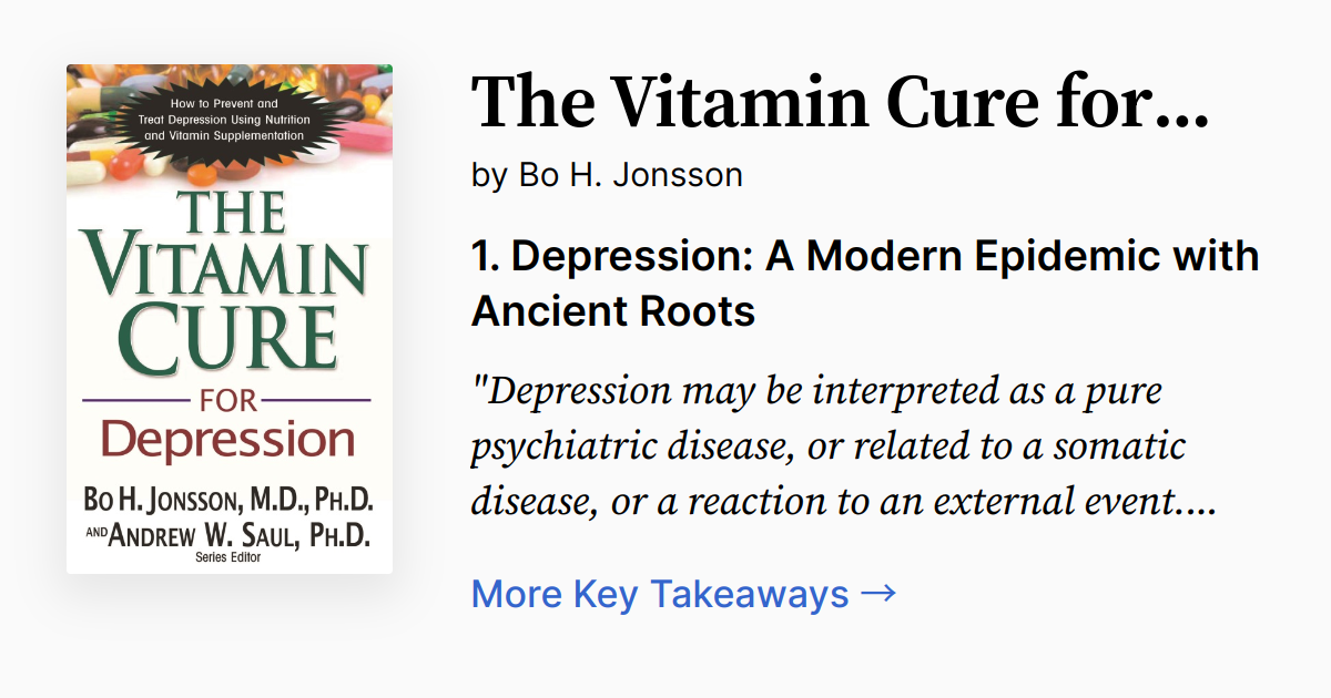 The Vitamin Cure for Depression | Summary, Audio, Quotes