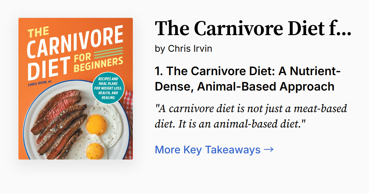 The Carnivore Diet for Beginners | Summary, Audio, Quotes, FAQ
