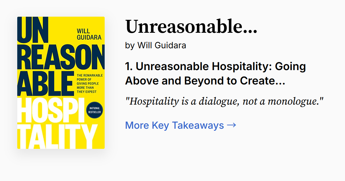 Unreasonable Hospitality | Summary, Quotes, FAQ, Audio