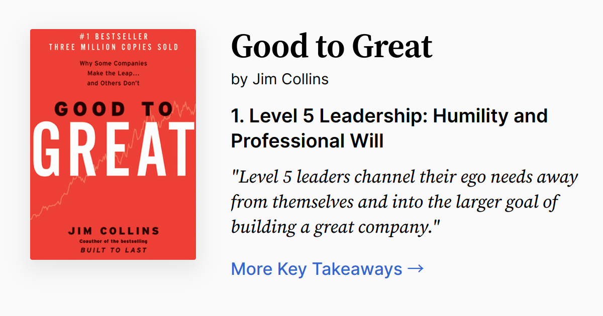 Good to Great by Jim Collins | Summary, Quotes, FAQ, Audio