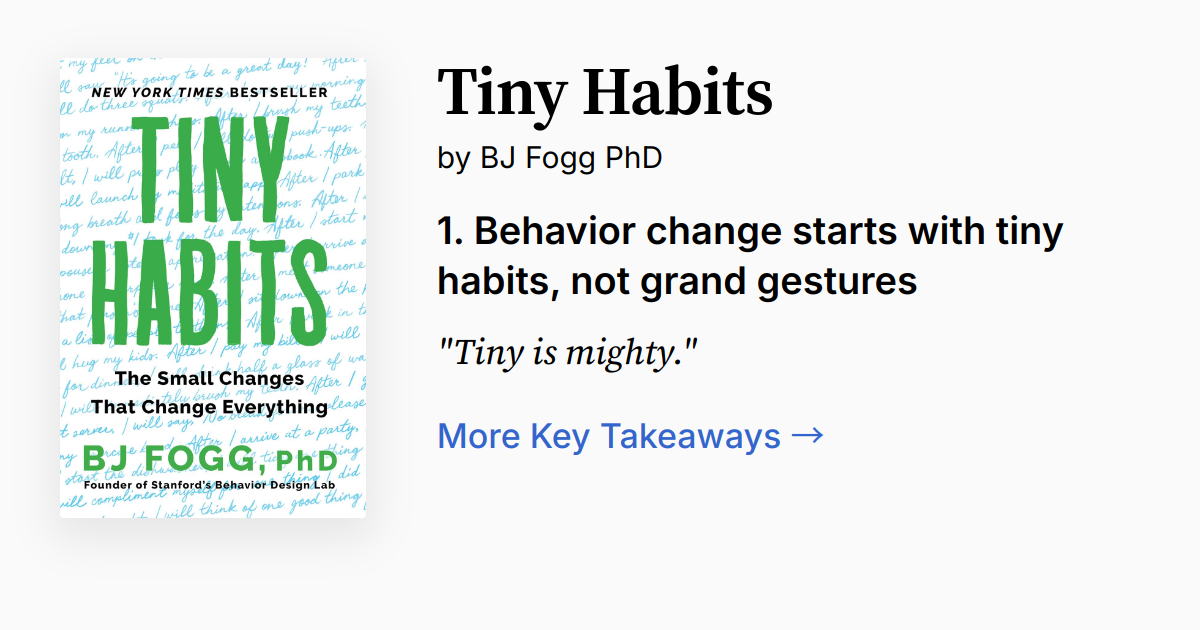 Tiny Habits by B.J. Fogg | Riassunto, Audio, Quotes, FAQ