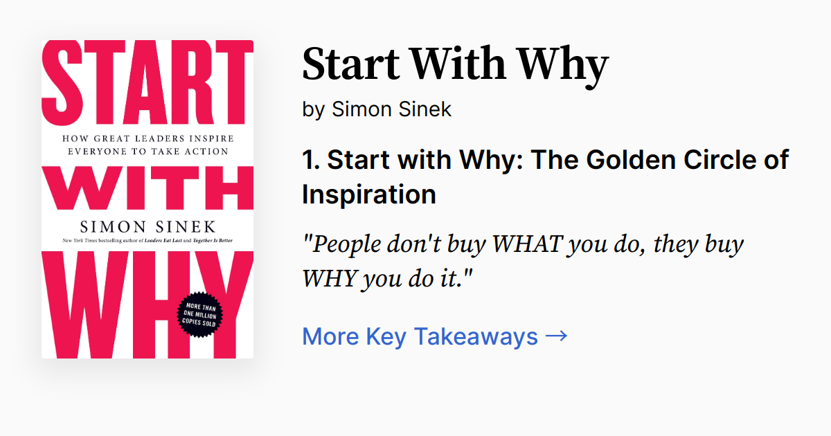 Start With Why by Simon Sinek | 摘要, Audio, Quotes, FAQ