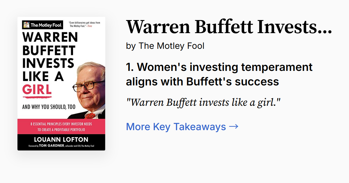 Warren Buffett Invests Like a Girl | Summary, Audio, Quotes