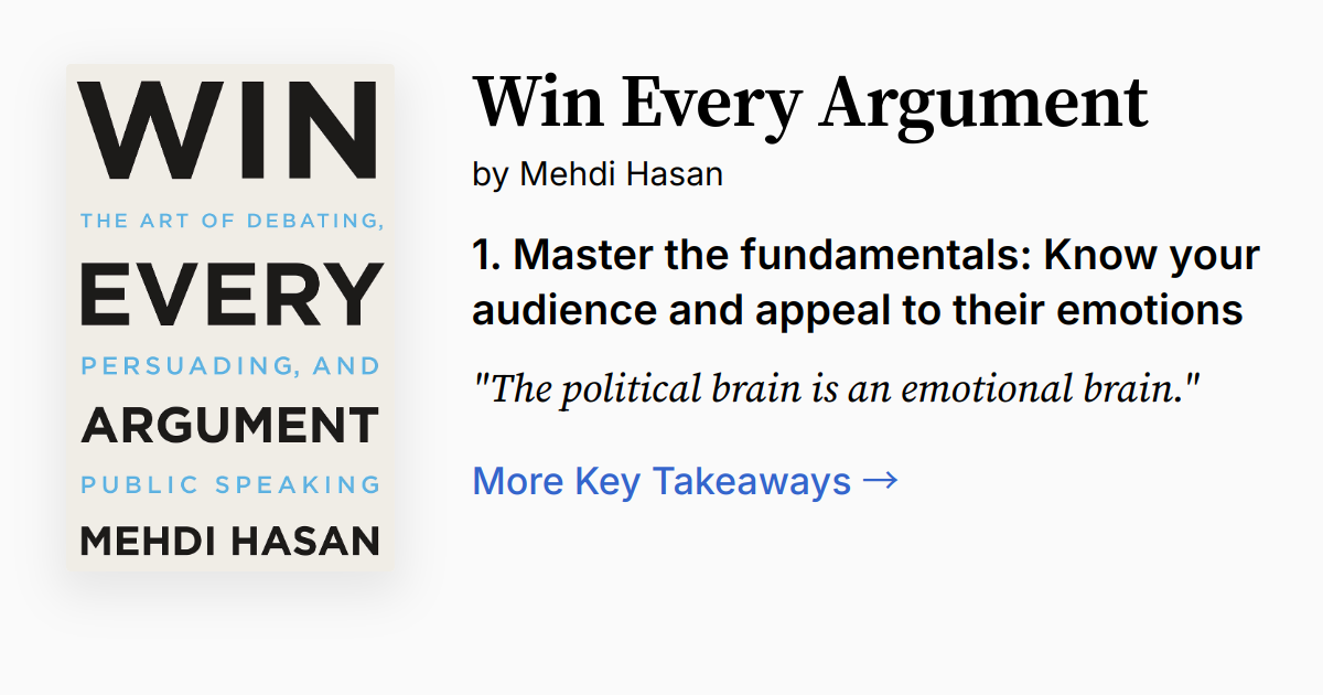 Win Every Argument | Summary, Quotes, FAQ, Audio