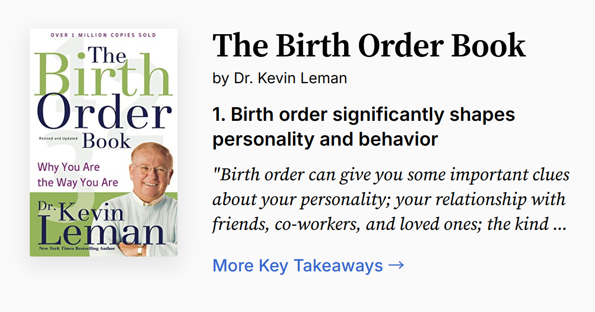 The Birth Order Book | Summary, Audio, Quotes, FAQ