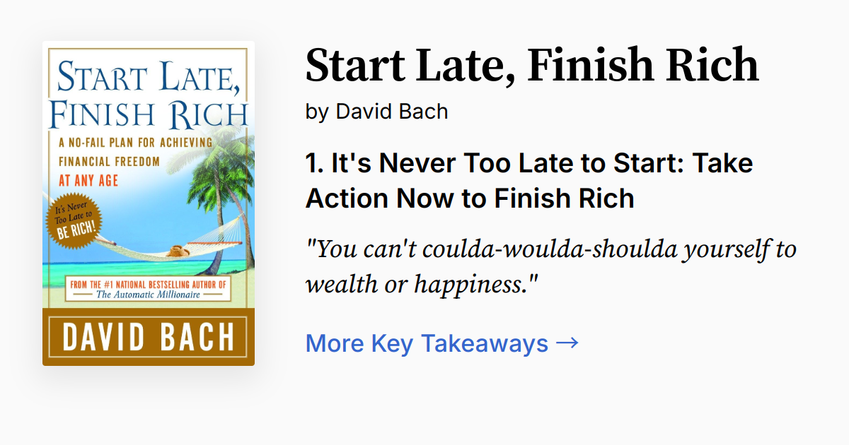 Start Late, Finish Rich | Summary, Audio, Quotes, FAQ