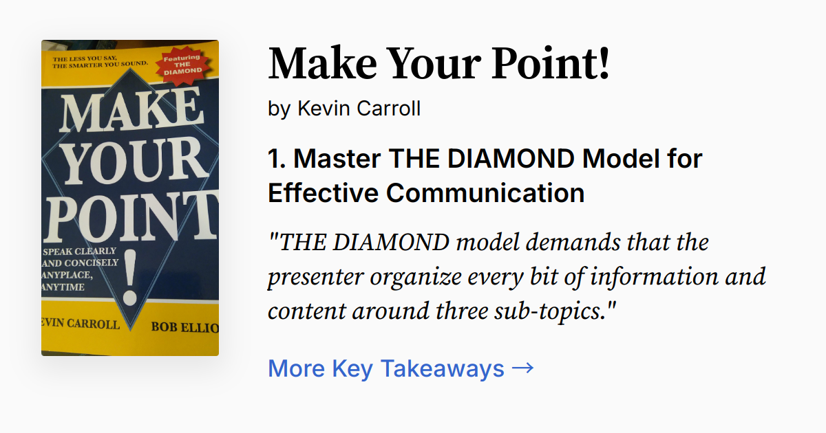 Make Your Point! | Summary, Audio, Quotes