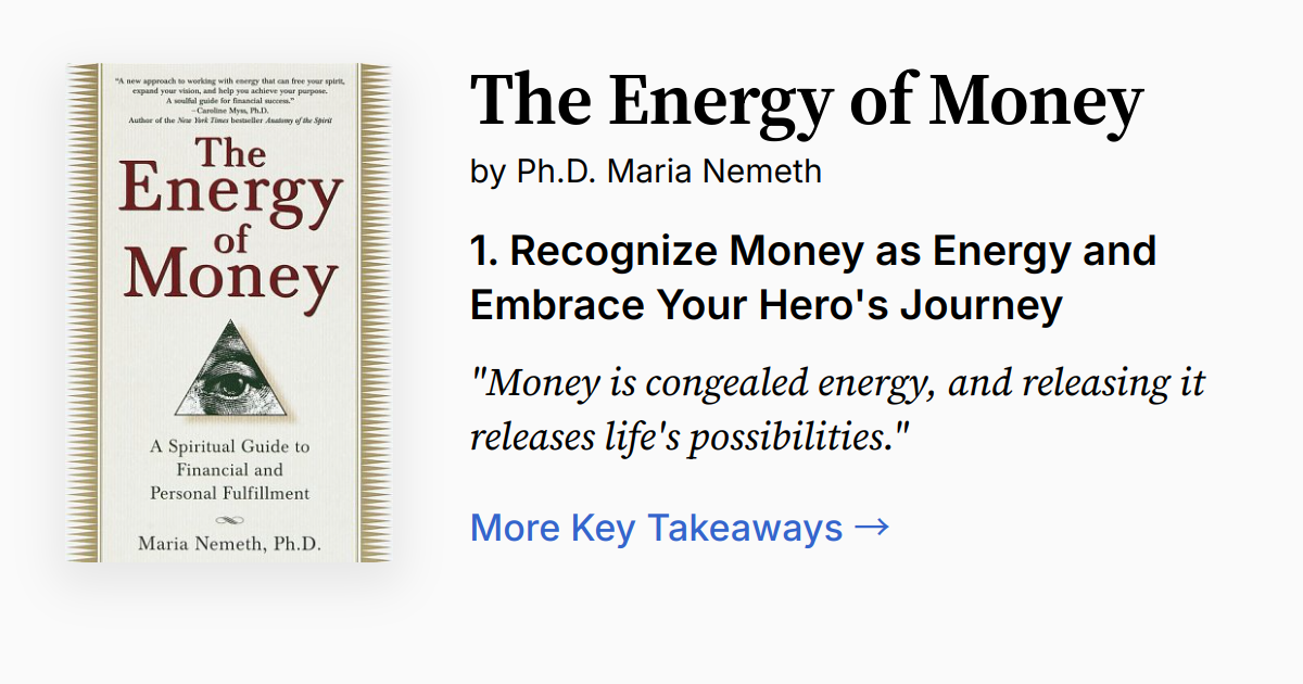 The Energy of Money | Summary, Audio, Quotes, FAQ