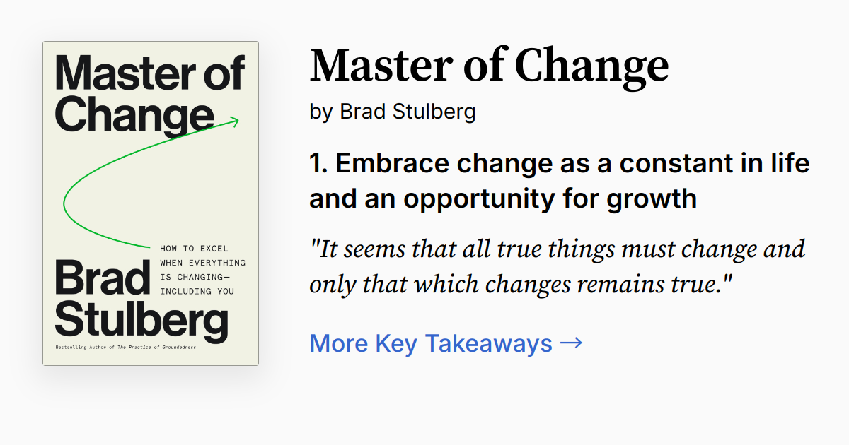 Master of Change | Summary, Audio, Quotes, FAQ