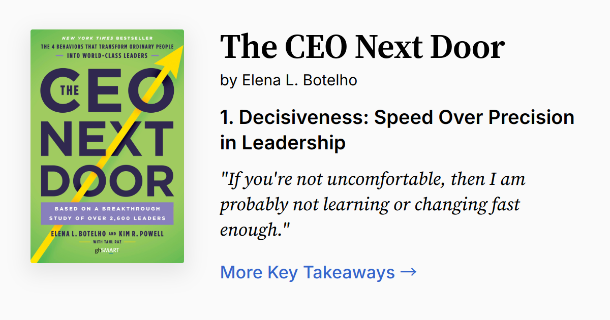 The CEO Next Door | Summary, Audio, Quotes, FAQ