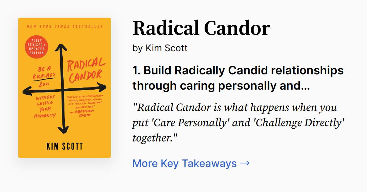 Radical Candor by Kim Malone Scott | Summary, Quotes, FAQ, Audio