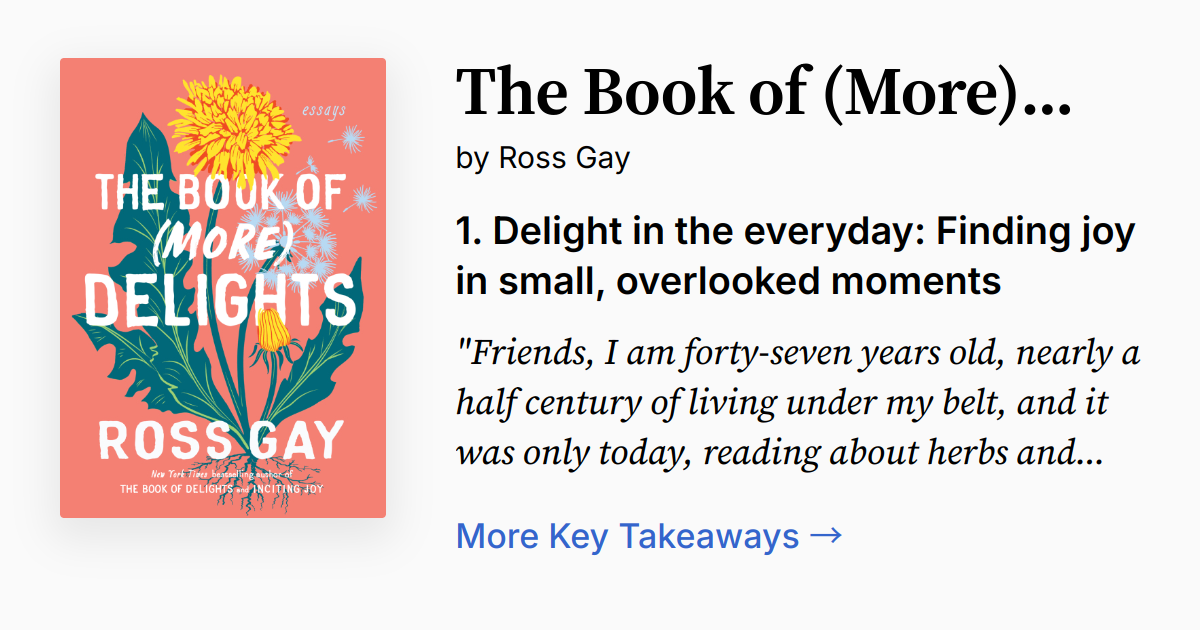 The Book of (More) Delights | Summary, Audio, Quotes