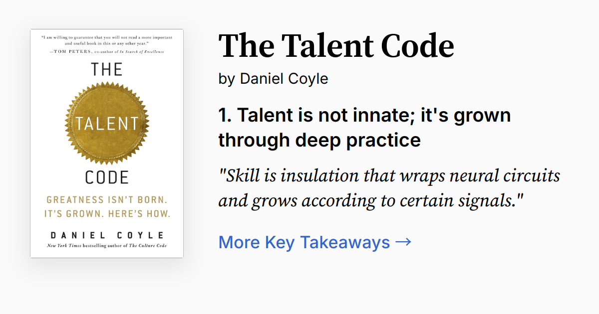 The Talent Code | Summary, Quotes, FAQ, Audio