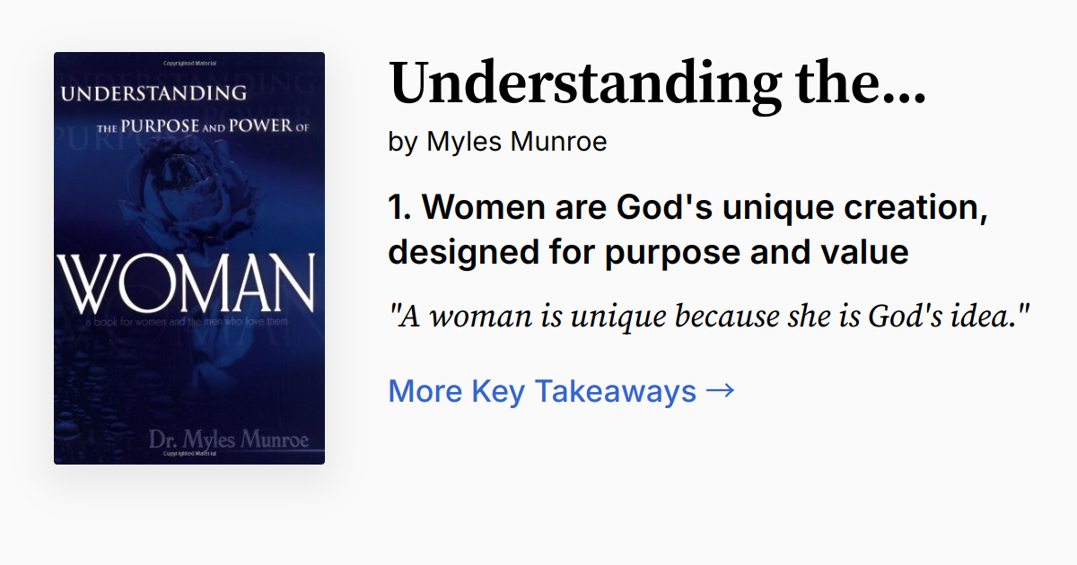 Understanding The Purpose And Power Of Woman | Summary, Audio, Quotes, FAQ