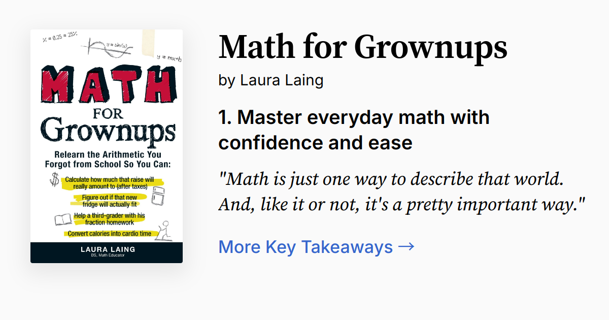 Math for Grownups | Summary, Audio, Quotes, FAQ
