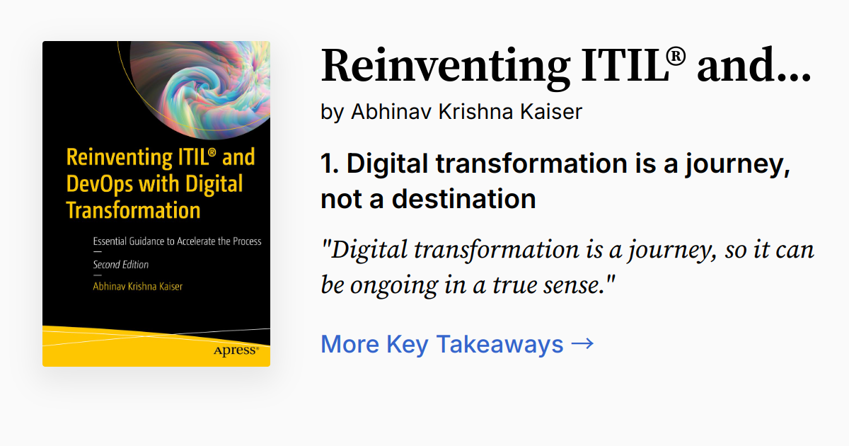 Reinventing ITIL® and DevOps with Digital Transformation | Summary ...