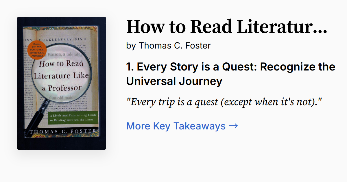 How to Read Literature Like a Professor | Summary, Audio, Quotes, FAQ