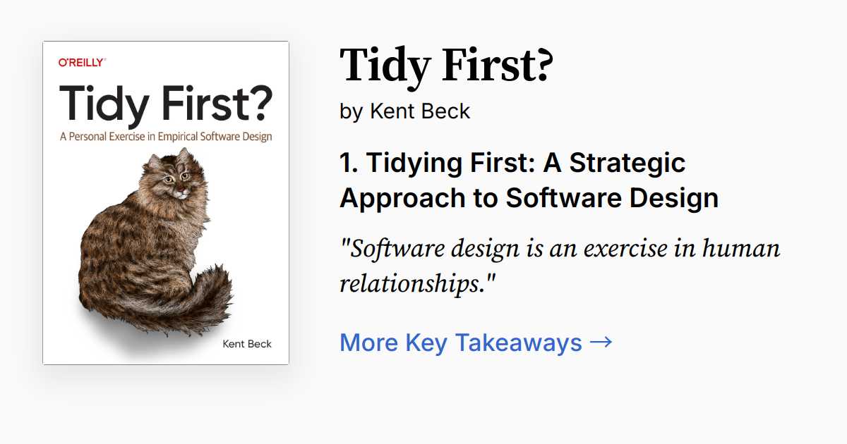 Tidy First? by Kent Beck | Summary, Quotes, FAQ, Audio