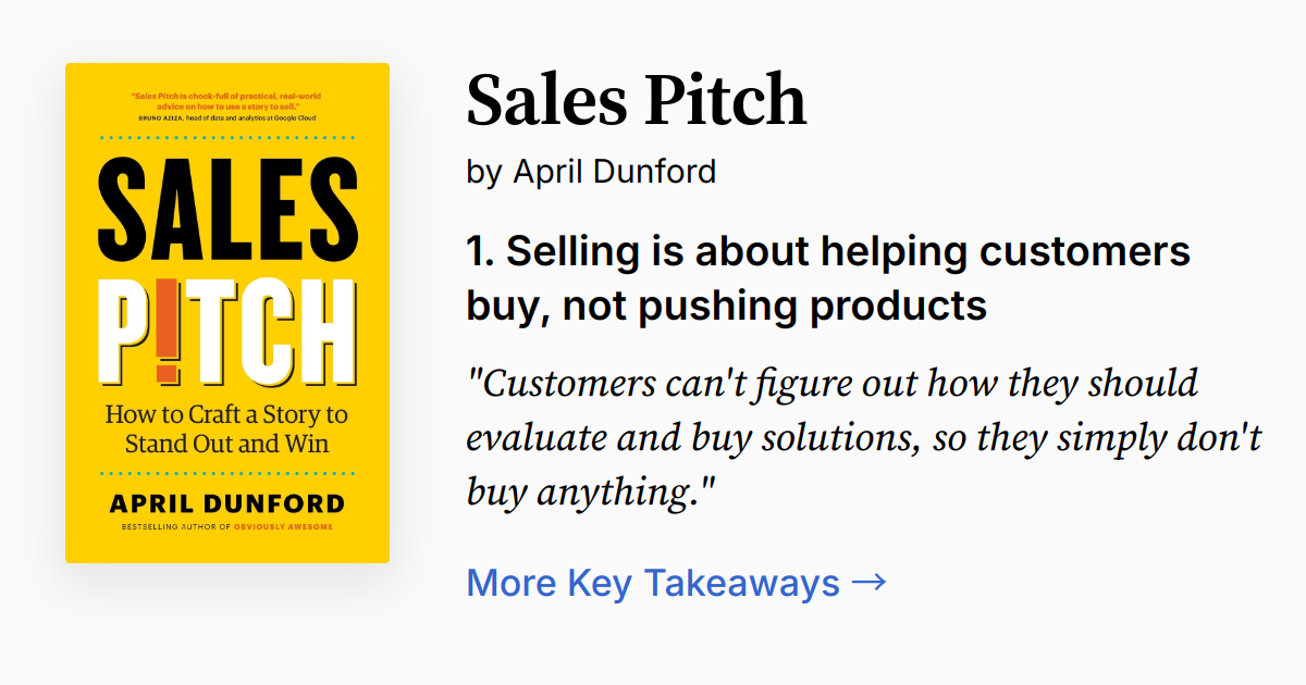 Sales Pitch by April Dunford | Summary, Audio, Quotes, FAQ