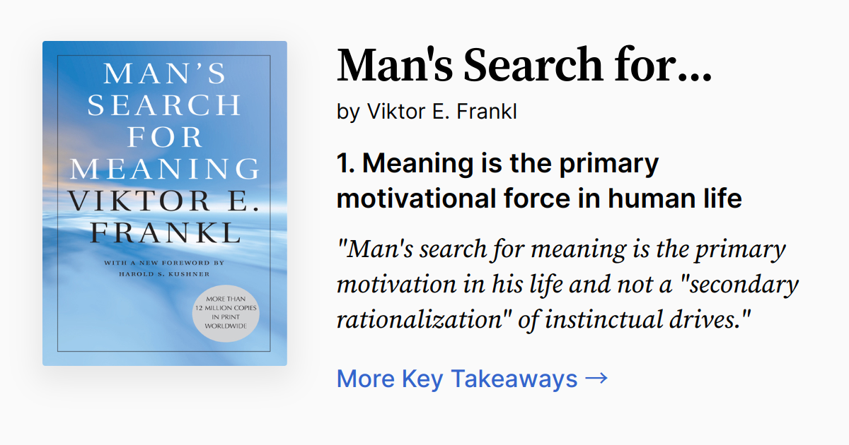 Man's Search for Meaning | 摘要, Audio, Quotes, FAQ