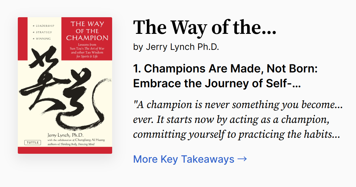 The Way of the Champion | Summary, Quotes, FAQ, Audio