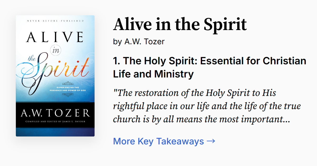 Alive in the Spirit | Summary, Audio, Quotes