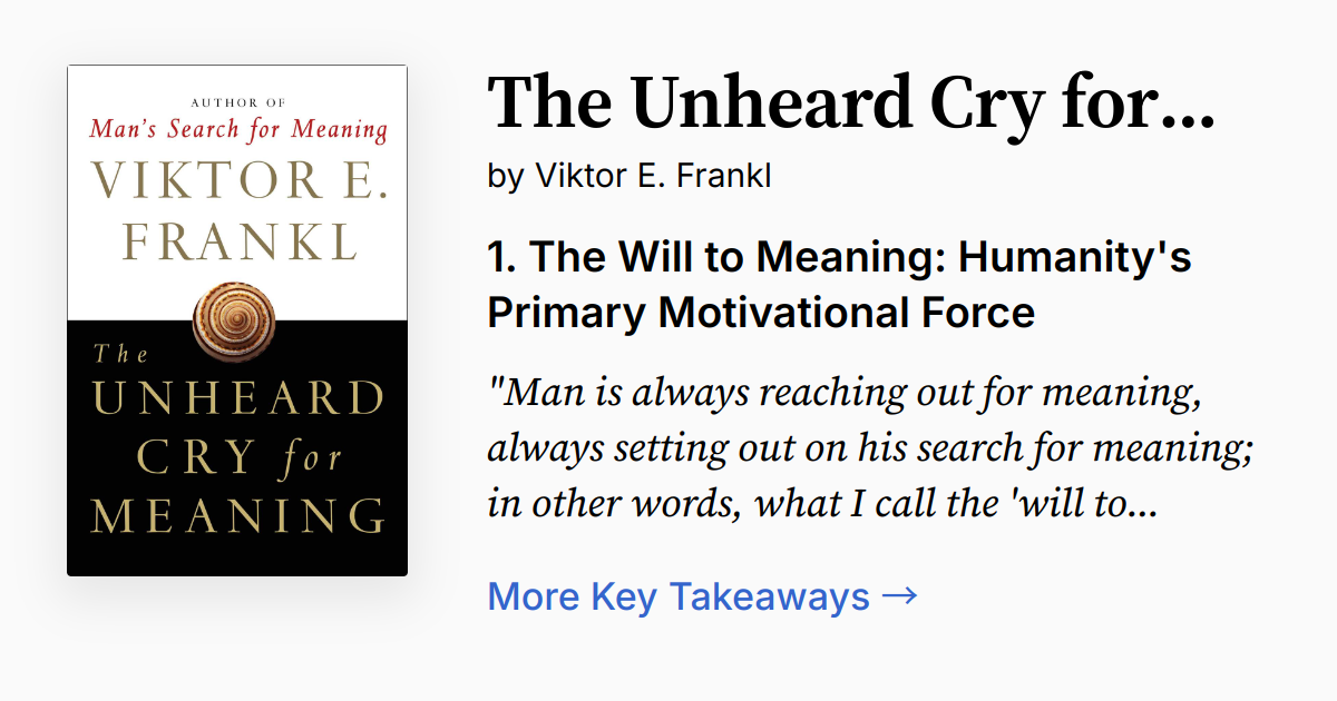 The Unheard Cry for Meaning | Summary, Audio, Quotes, FAQ