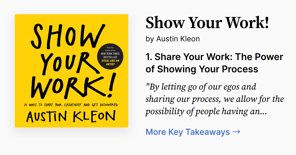 Show Your Work! | Summary, Audio, Quotes, FAQ