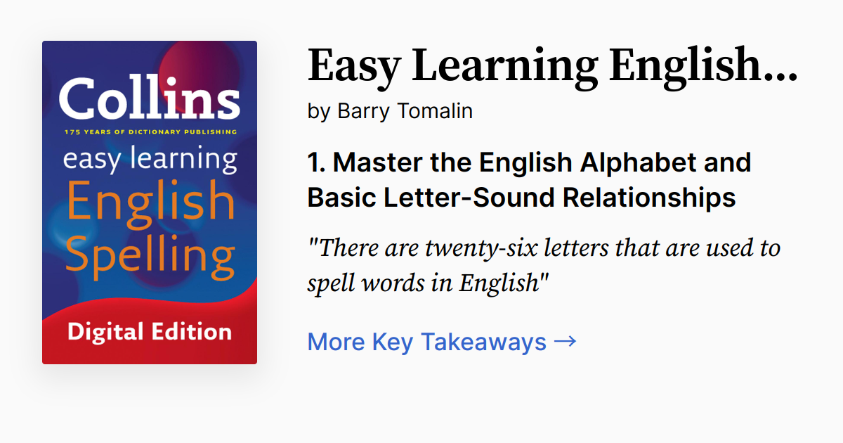 Easy Learning English Spelling | Summary, Audio, Quotes