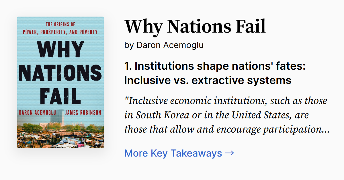 Why Nations Fail | Summary, Quotes, FAQ, Audio