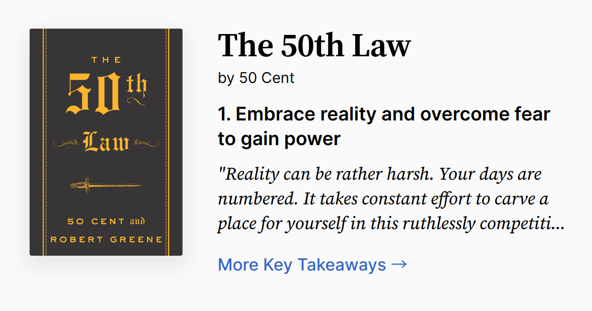 The 50th Law by 50 Cent | Summary, Quotes, FAQ, Audio