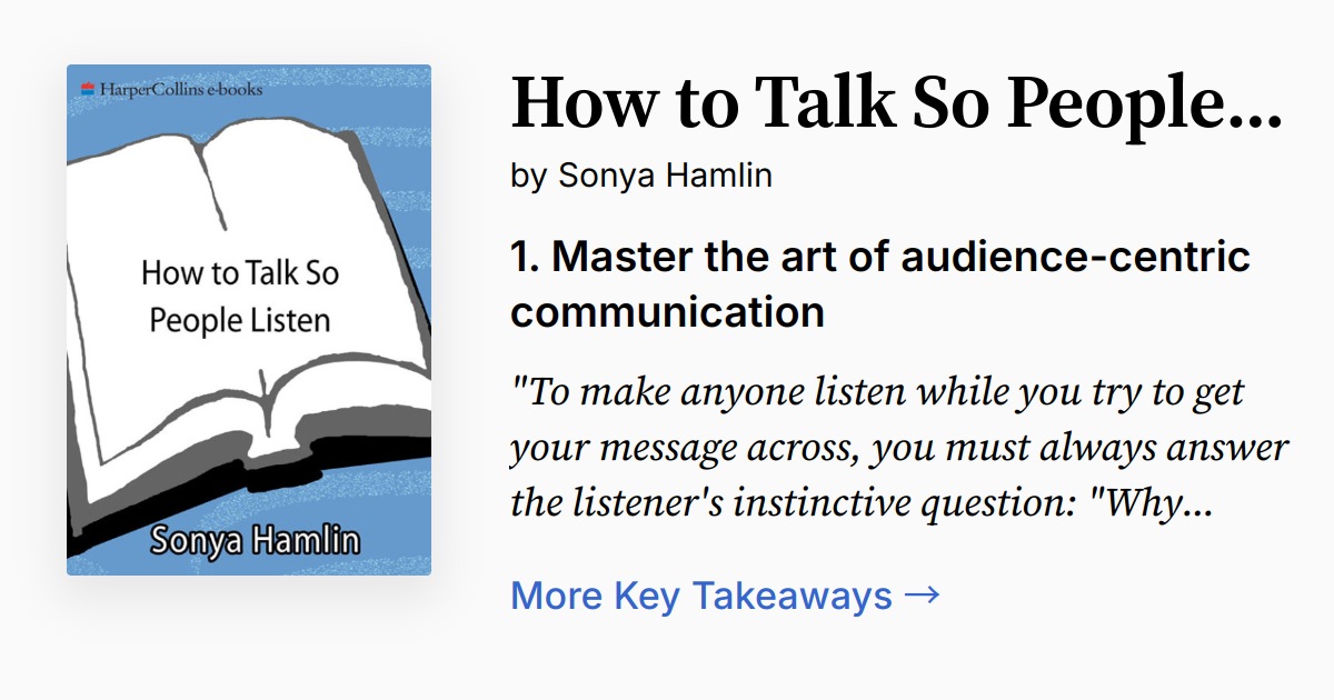 How to Talk So People Listen | Summary, Audio, Quotes, FAQ