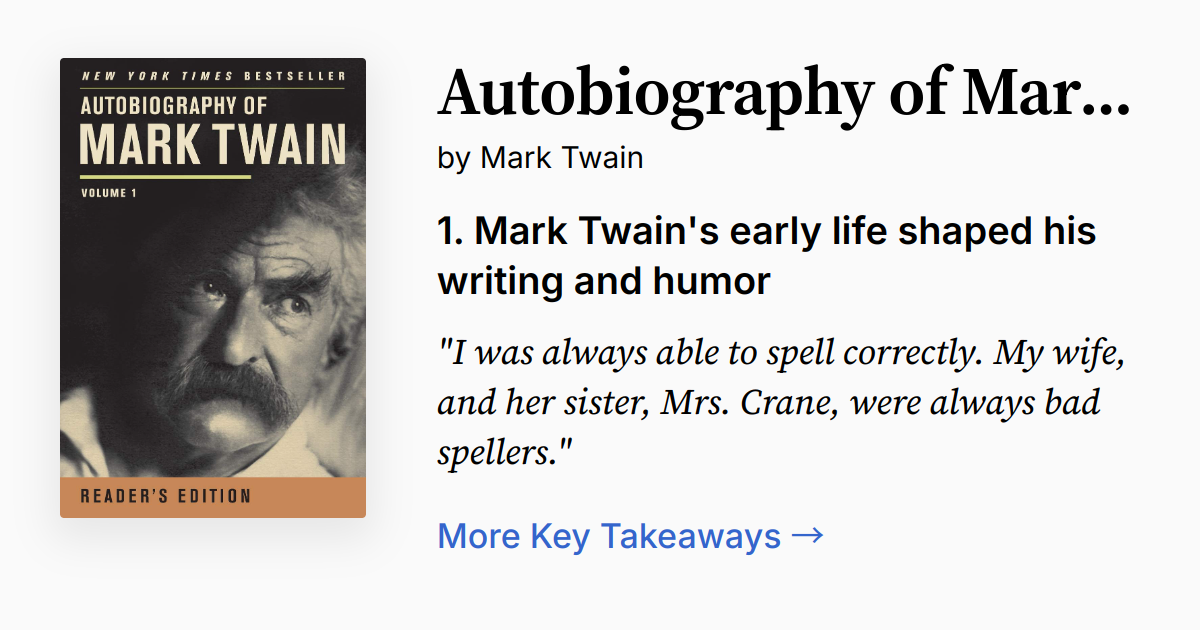 Autobiography of Mark Twain | Summary, Audio, Quotes, FAQ