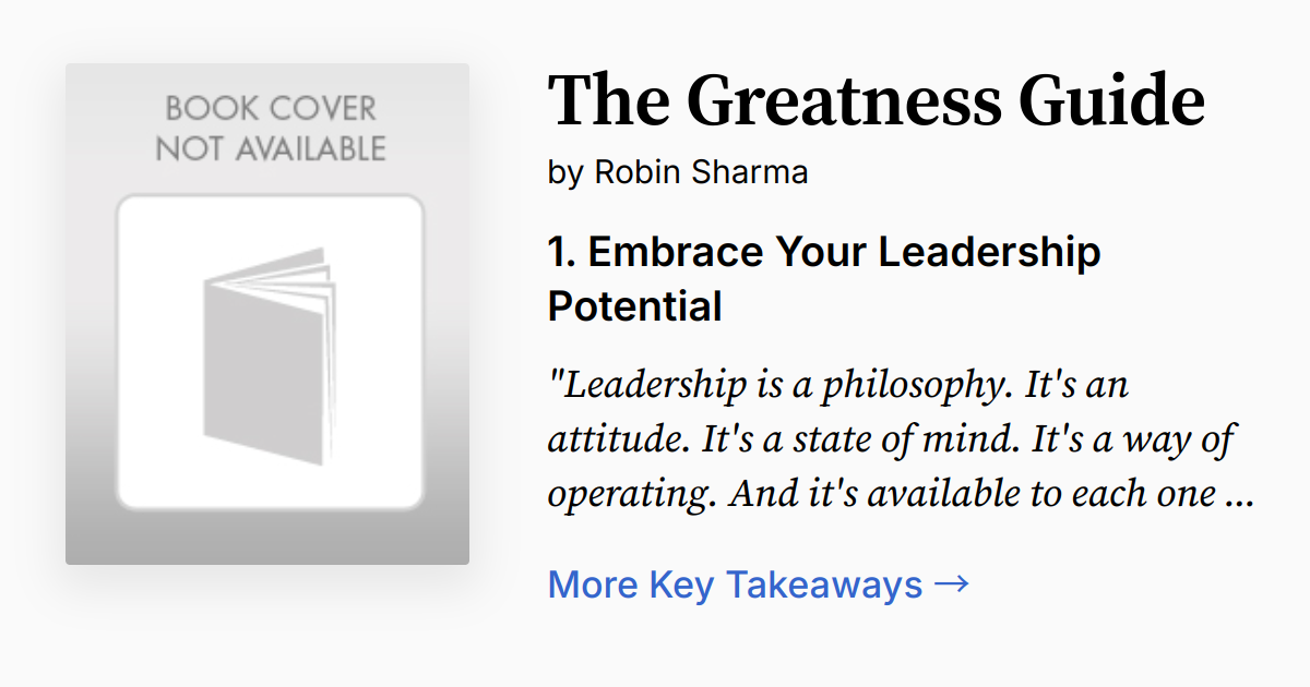 The Greatness Guide | Summary, Audio, Quotes, FAQ