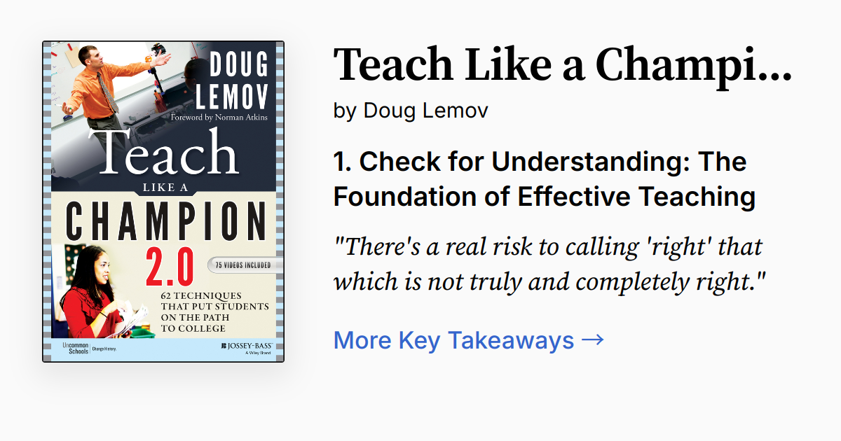 Teach Like a Champion 2.0 | Summary, Audio, Quotes, FAQ